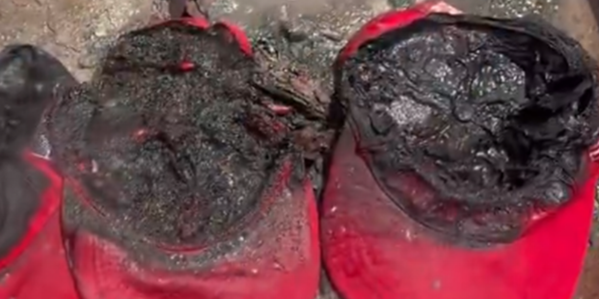 MAGA-supporters burn their caps in anger of the Trump Administration