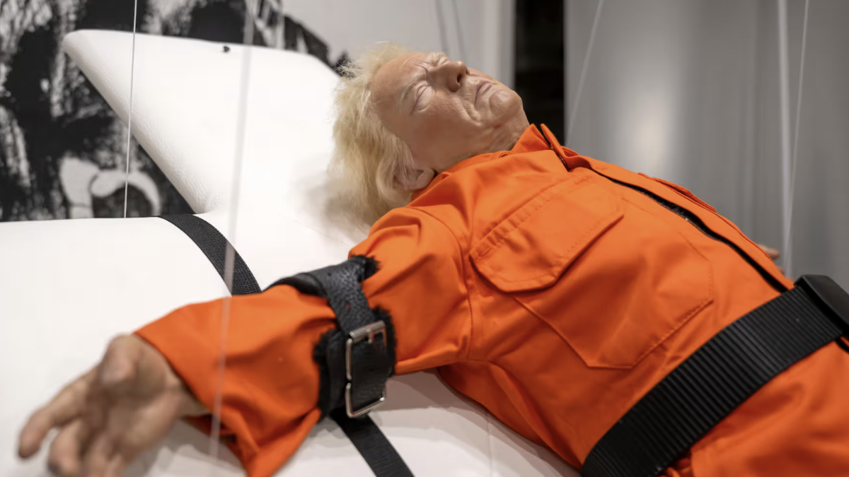 ‘It’s frighteningly real’: New art installation literally crucifies Trump